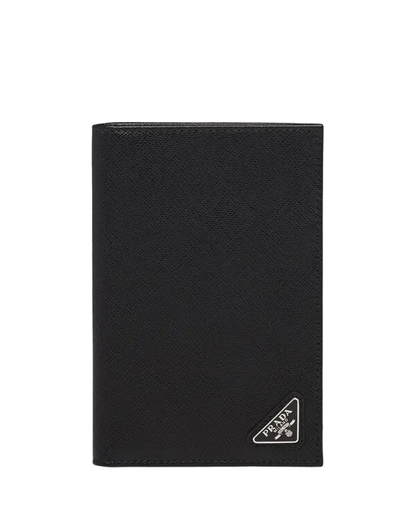 Prada Saffiano Leather Passport Holder - Black