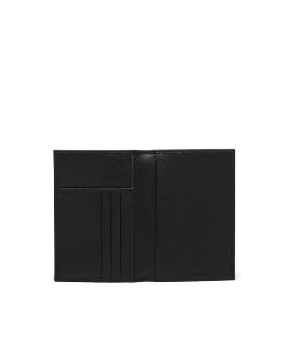 Prada Saffiano Leather Passport Holder - Black