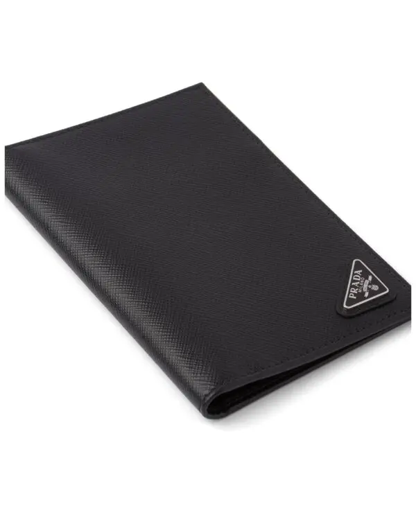 Prada Saffiano Leather Passport Holder - Black