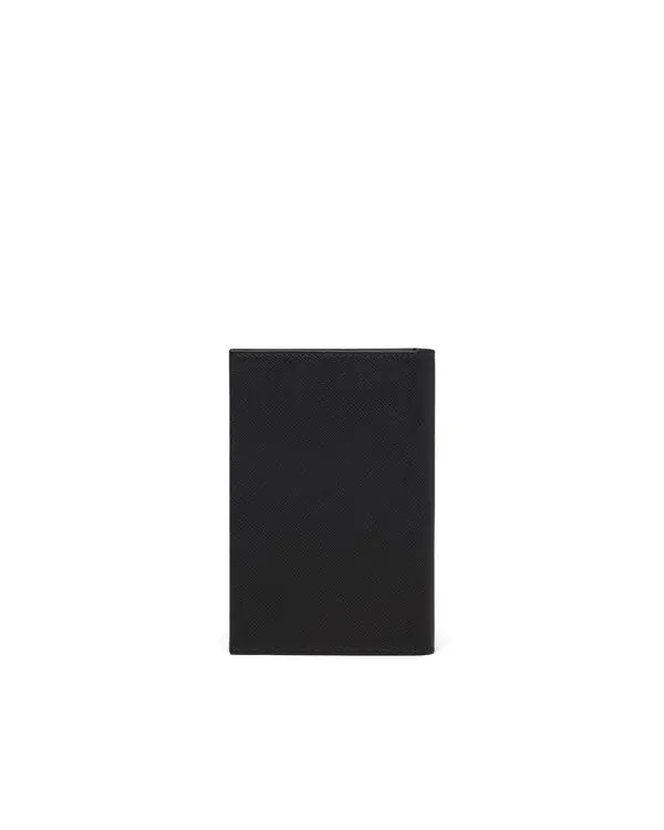 Prada Saffiano Leather Passport Holder - Black