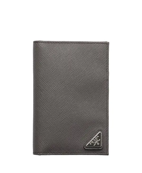 Prada Saffiano Leather Passport Holder - Grey