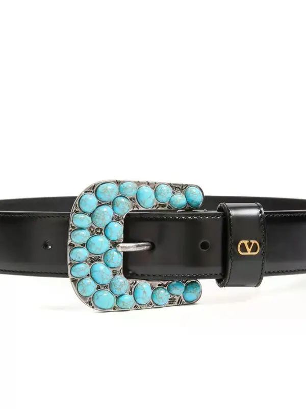 Valentino Garavani Vlogo Signature Brushed Calfskin Belt 30mm