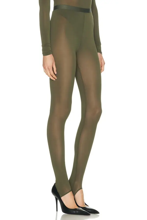 Wardrobe.NYC Sheer Stirrup Legging - Military