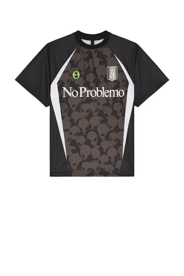 NO PROBLEMO Area 51 Football Shirt - Black