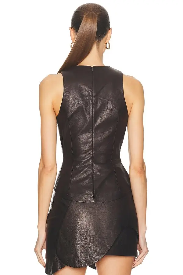 FERRAGAMO Sleeveless Leather Top