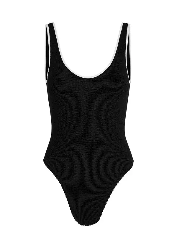 Hunza G Faye Crinkle One Piece Swimsuit - Black