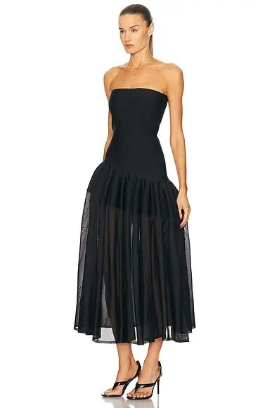Alaïa Long Godet Dress