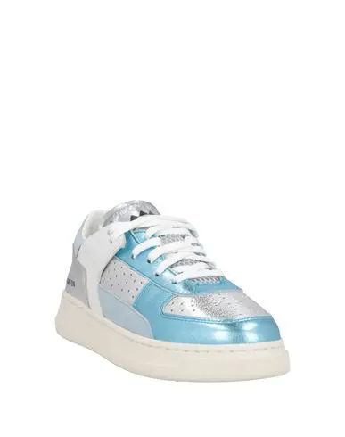 RUN OF Light Leather Low-top Sneakers - Blue
