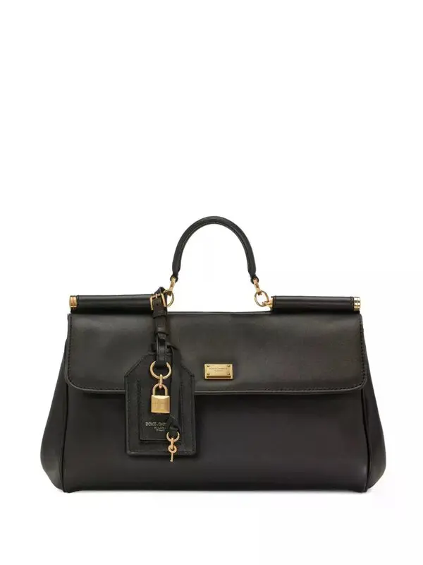 Dolce & Gabbana Medium Sicily Logo-plaque Tote Bag - Black