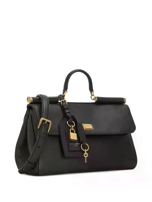 Dolce & Gabbana Medium Sicily Logo-plaque Tote Bag - Black