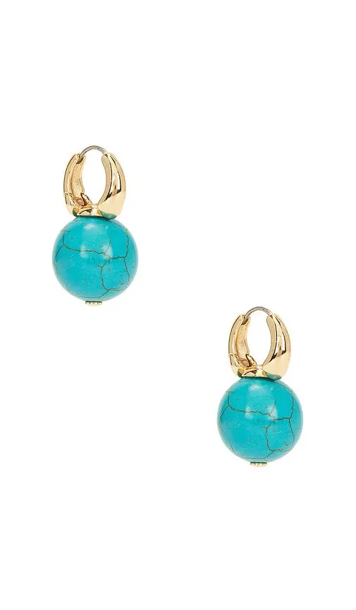 Ettika Turquoise Escape Dangle Earrings - Gold