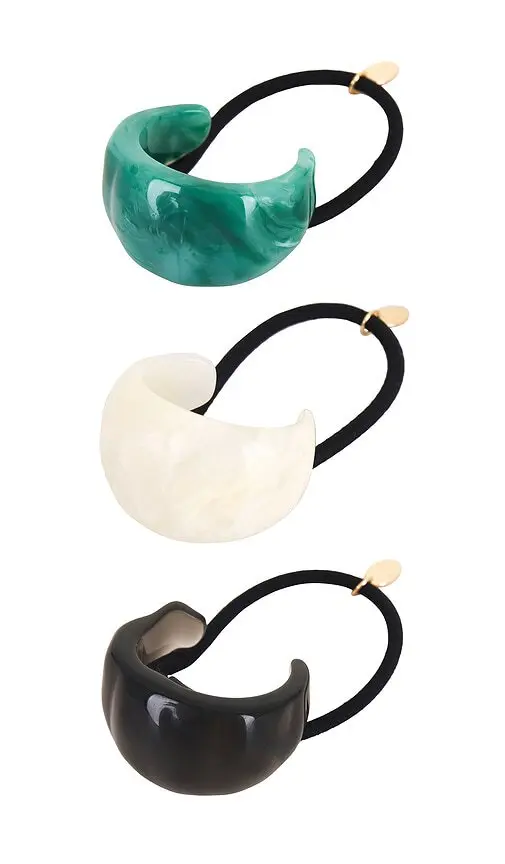 8 Other Reasons Belle Hair Tie Pack Of 3 - Black  White  & Aqua