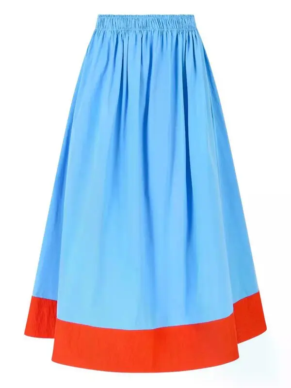 Rosie Assoulin Shirred Poplin Midi Skirt