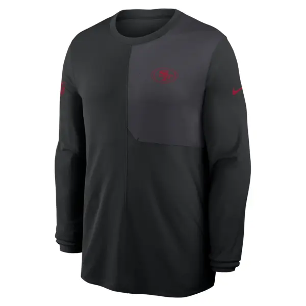 Nike San Francisco 49ers Sideline Coach Dri-fit Nfl Long-sleeve Top - Black