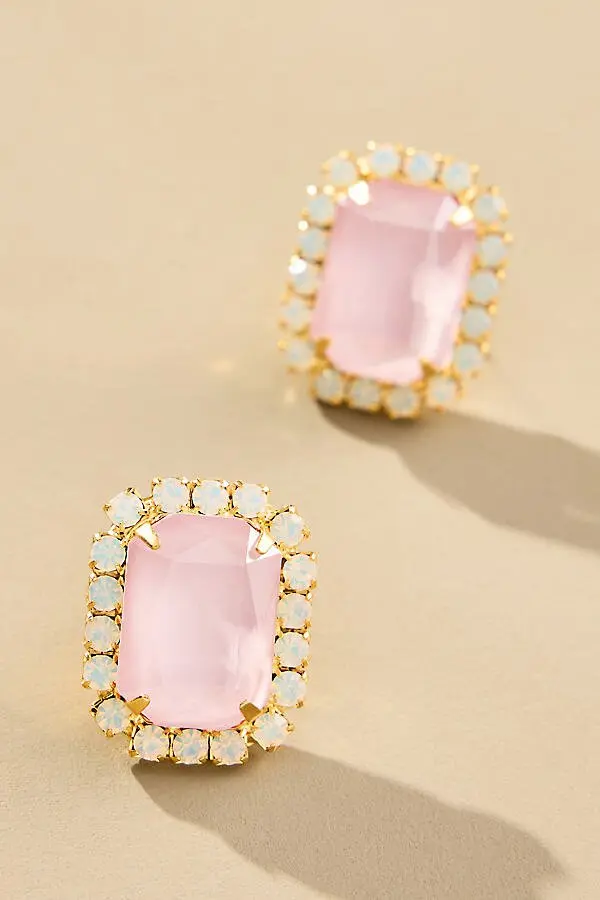 THE PINK REEF Neon Gem Stud Earrings - Blush Pink