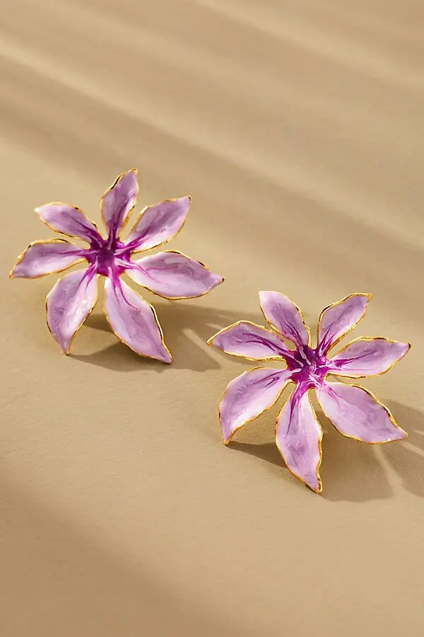 THE PINK REEF Tropic Post Earrings - Mauve