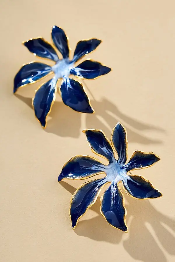 THE PINK REEF Tropic Post Earrings - Sapphire