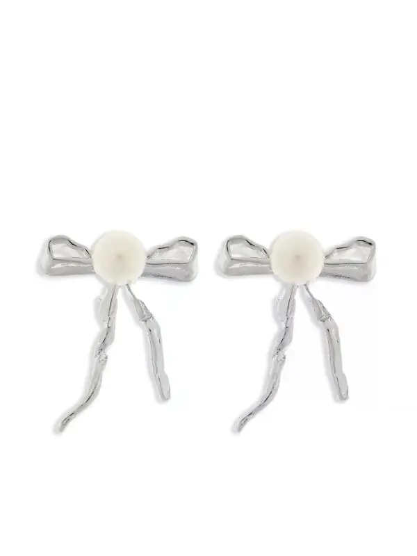 Marni Bow-motif Stud Earrings - Silver