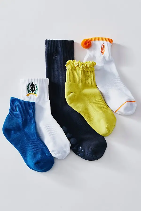 Free People Pom Pom Buti Ankle Socks - Clementine