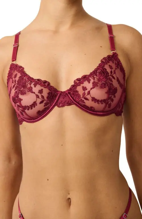 KAT THE LABEL Nicolette Embroide Underwire Bra - Red