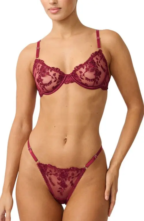 KAT THE LABEL Nicolette Embroide Underwire Bra - Red