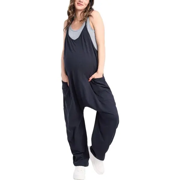 Motherhood Maternity Relaxed Fit Maternity Jumpsuit - Black