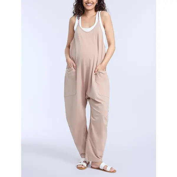 Motherhood Maternity Relaxed Fit Maternity Jumpsuit - Dark Taupe