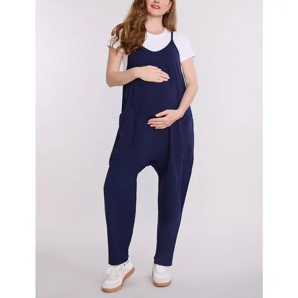 Motherhood Maternity Relaxed Fit Maternity Jumpsuit - Peacoat