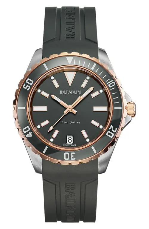 Balmain Ophrys Rubber Strap Watch - Black/ Two Tone