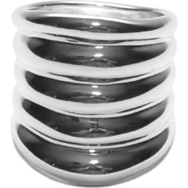 Argento Vivo Linear Rib Ring - Silver