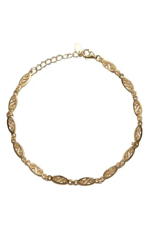 Argento Vivo Filigree Link Bracelet - Gold