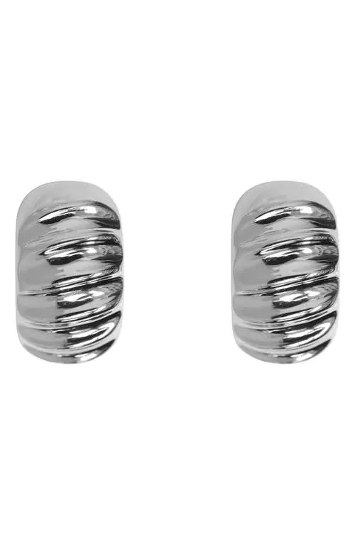 Argento Vivo Ripple Stud Earrings - Silver