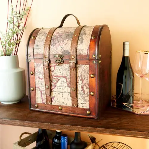 TWINE 6-bottle Old World Wooden Wine Box