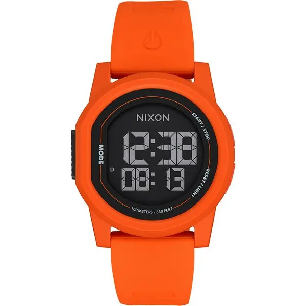 Nixon Disk Chronograph Rubber Strap Watch - Orange/orange/negative