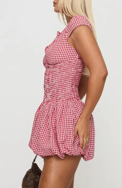 Princess Polly Gingham Smocked Mini Dress