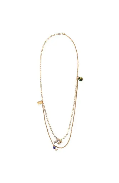 Burberry Charm Double Layer Chain Necklace - Gold/multicolour