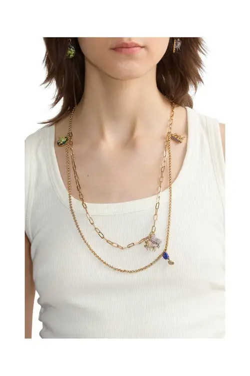 Burberry Charm Double Layer Chain Necklace