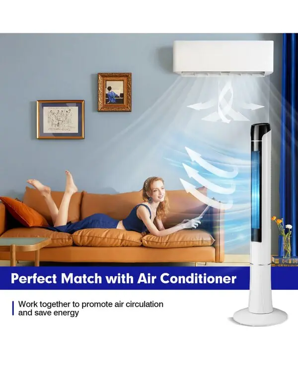 MECALE Portable 48 Inches Tower Fan With Remote Control