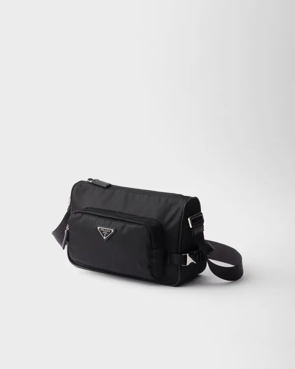 Prada Medium Re-nylon And Saffiano Leather Shoulder Bag - Black