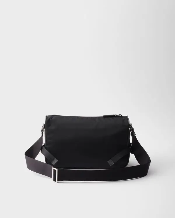 Prada Medium Re-nylon And Saffiano Leather Shoulder Bag - Black