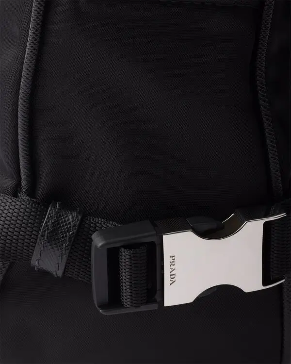 Prada Medium Re-nylon And Saffiano Leather Shoulder Bag - Black