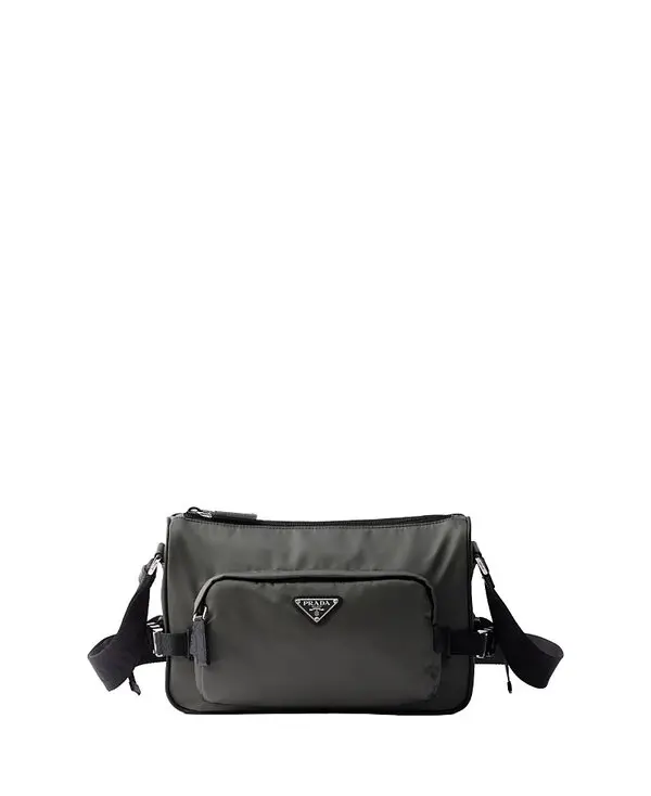 Prada Medium Re-nylon And Saffiano Leather Shoulder Bag - Green
