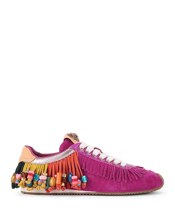 Kurt Geiger Islington Beaded Tassel Sneakers - Open Pink
