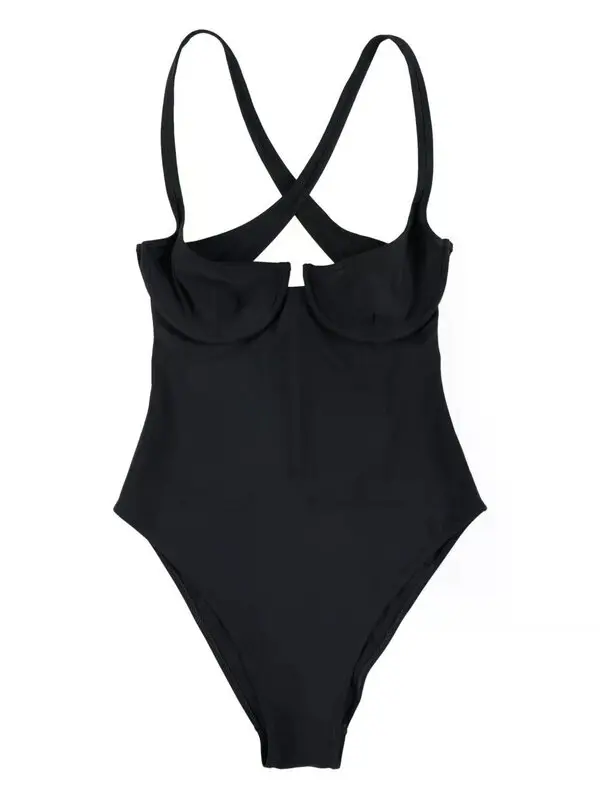 LIDO Criss-cross One-piece Swimsuit - Black