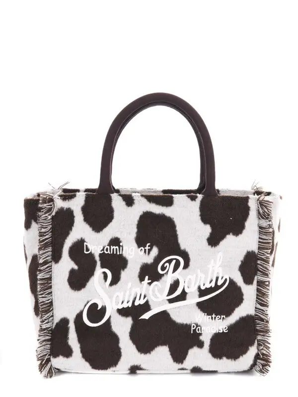 MC2 SAINT BARTH Felt Shopping Bag - Marrone/bianco