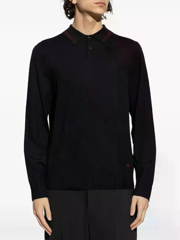 Paul Smith Merino Wool Polo Shirt - Blue