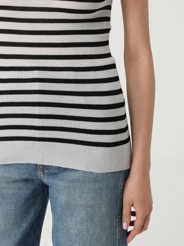 Khaite Striped Knit V-neck Tank