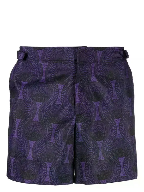 Ozwald Boateng Mosaic-print Swim Shorts - Purple