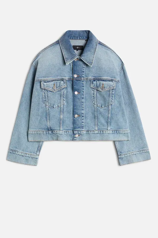 7 For All Mankind Cropped Trucker Jacket