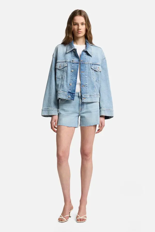 7 For All Mankind Cropped Trucker Jacket